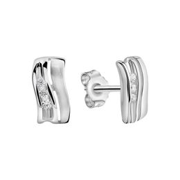 ZEEme Paar Ohrstecker »925/- Sterling Silber rhodiniert Zirkonia« weiß + weiß one-size Ohrstecker aus 925/- Sterling Silber rhodiniert