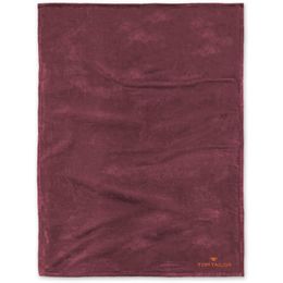 Tom Tailor HOME Wohndecke »Flausch« mit Logo, Kuscheldecke wild berry Obermaterial: 100% Polyester B/L: 150 cm x 200 cm