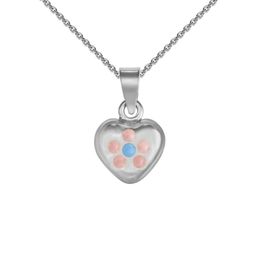 Firetti Kette mit Anhänger »Schmuck Geschenk Silber 925 Halsschmuck Halskette Ankerkette Herz« Made in Germany silberfarben-rosa-hellblau...