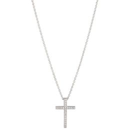 UNIKE JEWELLERY Kette mit Anhänger »MEANINGFUL CROSS KREUZ, UK.CL.1206.0025« mit Zirkonia (synth.) silberfarben-kristallweiß Schicker Halsschmuck...