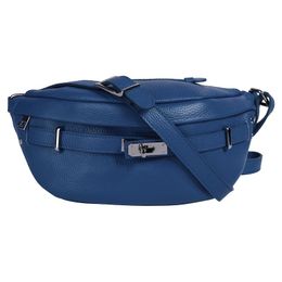 Samantha Look Gürteltasche echt Leder, Made in Italy blau