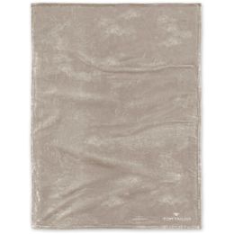 Tom Tailor HOME Wohndecke »Flausch« mit Logo, Kuscheldecke taupe Obermaterial: 100% Polyester B/L: 150 cm x 200 cm
