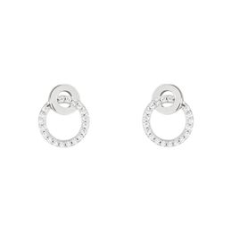 UNIKE JEWELLERY Paar Ohrstecker »CLASSY&CHIC TOGETHER CIRCLES KREISE RUND, UK.BR.1204.0123« mit Zirkonia (synth.) silberfarben-kristallweiß +...