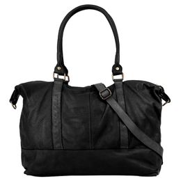 Samantha Look Reisetasche echt Leder, Made in Italy schwarz