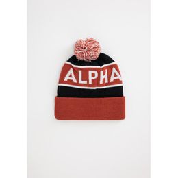 Alpha Industries Skimütze »Accessoires - Headwear Block Bobble Beanie« black/red