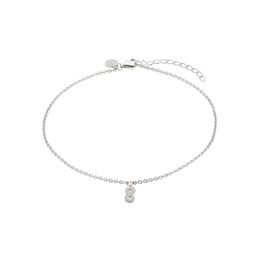 XENOX Fu&szlig;kette mit Anh&auml;nger &raquo;Infinity/Unendlichkeitsschleife, XS3532&laquo; mit Zirkonia (synth.) silberfarben-kristallwei&szlig; + kristallwei&szlig;
