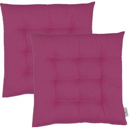 Tom Tailor HOME Sitzkissen »Dove« TOM TAILOR unifarbenes, abgestepptes Sitzkisssen DOVE, 2er Pack magenta + unifarben Obermaterial: 100% Baumwolle...