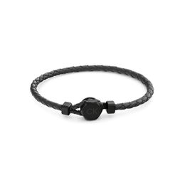 Calvin Klein Lederarmband »Schmuck Edelstahl Armschmuck Lederarmband« schwarz-grau 20,5 cm CK Schmuck - Herrenlederarmband