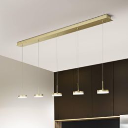 Fabas Luce LED-Hängeleuchte Dunk, messing, 5-flammig, 3.000 K, Metall