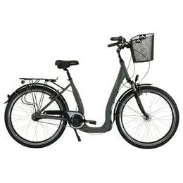 Cityrad Hawk BIKES "City Comfort Deluxe Plus Grey" Fahrräder Gr. 46cm, 28 Zoll (71,12cm), grau für Damen und Herren