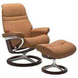 Relaxsessel stressless "Sunrise" Sessel Gr. Leder PALOMA, Relaxfunktion-Drehfunktion-PlusTMSystem-Gleitsystem-BalanceAdaptTM, B/H/T: 83cm x 105cm x 74cm, braun (taupe paloma) mit Signature Base, Größe M, Gestell Wenge