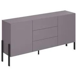 Sideboard Inosign "Jukon, Breite 150 bzw.180 cm, moderne grifflose Kommode" Sideboards Gr. B/H/T: 180cm x 90cm x 40cm, Breite 180cm, 3 St., lila (pflaume) Schubladenschrank 2 Türen3 Schubkästen, push-to-open-Funktion