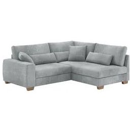 Ecksofa MR. COUCH "L-Form", silber, B:227cm H:68cm T:190cm, Dolce (100% Polyester), Sofas, Mit Federkern, wahlweise mit Bett und Taschenfederkern