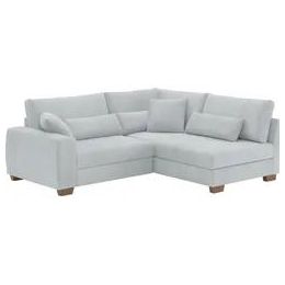 Ecksofa MR. COUCH "L-Form", silber, B:227cm H:68cm T:190cm, Novaclean Avanti (100% Polyester), Sofas, Mit Federkern, wahlweise mit Bett und Taschenfederkern