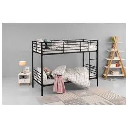 Lüttenhütt Etagenbett LÜTTENHÜTT "Hayo, Metallbett, Stockbett", schwarz (schwarz, schwarz), B:97cm H:160cm L:208cm, Etagenbetten, perfekt für kleine Räume, mehrere Farben, (B/T/H) ca. 208/97/160 cm