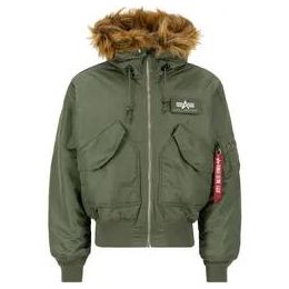 Winterjacke Alpha Industries "Alpha Industries Men - Bomber Jackets 45P Hooded" Gr. L, grün (sage, grün) Herren Jacken