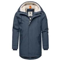 Kurzmantel Ragwear "Mr Smithem YOUMODO" Gr. L (52), blau (navy) Herren Mäntel Lange Winterjacke mit Kapuze