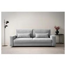 Schlafsofa LeGer Home by Lena Gercke "Imoga, Polster mit Schlaffunktion, 3-Sitzer Sofa, Couch Bettkasten" Sofas Gr. B/H/T: 250cm x 90cm x 108cm, Cord, grau (hellgrau) in modernen Farben und Stoffen, Bettfunktion, Liegefläche: 200x150 cm