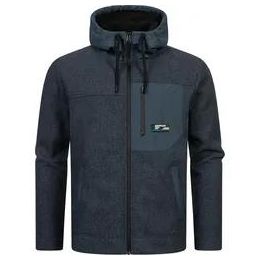 Fleecejacke Ragwear "Brodney" Gr. XL (54), blau (nachtblau) Herren Jacken Stylische Übergangsjacke mit Brusttasche