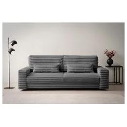 Schlafsofa LeGer Home by Lena Gercke "Imoga, Polster mit Schlaffunktion, 3-Sitzer Sofa, Couch Bettkasten" Sofas Gr. B/H/T: 250cm x 90cm x 108cm, Breitcord, grau (dunkelgrau) in modernen Farben und Stoffen, Bettfunktion, Liegefläche: 200x150 cm