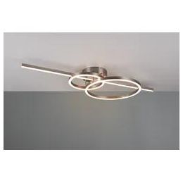 LED Deckenleuchte Trio LEUCHTEN "MONTILLA, Deckenlampe mit Fernbedienung Lichtfarbe einstellbar dimmbar" Lampen Gr. 1 flammig, H: 12,5cm,, grau (nickel) Memoryfunktion + Nachtlicht, als Wandlampe oder Deckenlampe 6300 Lumen