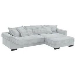 Ecksofa Inosign "Diwan II, L-Form" Sofas Gr. B/H/T: 334cm x 67cm x 207cm, Microfaser 2, mega-Recamiere rechts, grau (novaclean avanti 3 silver) Wahlweise mit Kaltschaumpolsterung bis 140 kg belastbar