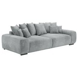 Big-Sofa Home Affaire "Sundance, B/T 302/137 cm" Sofas Gr. B/H/T: 310 cm x 92 cm x 141 cm, Veloursstoff, silberfarben (dolce 14 silver) Dauerschläfer mit Hygiene-Topper und Transporttasche