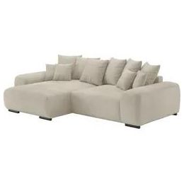 Ecksofa Home Affaire "Sundance" Sofas Gr. B/H/T: 318 cm x 92 cm x 188 cm, Microfaser 2, Recamiere links, beige (novaclean avanti 6 taupe) Dauerschläfer mit EasyBett-Schlaffunktion, Bettkasten und Topper