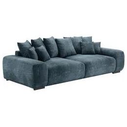 Big-Sofa Home Affaire "Sundance, B/T 302/137 cm" Sofas Gr. B/H/T: 310cm x 92cm x 141cm, Veloursstoff, blau (dolce 13 ocean) Dauerschläfer mit Hygiene-Topper und Transporttasche