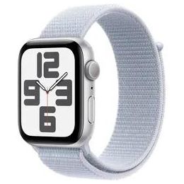 Smartwatch Apple "Watch SE (2024)" Smartwatches Gr. 44mm, ohne eSIM, One-Size, Sport Loop, silberfarben (silber)