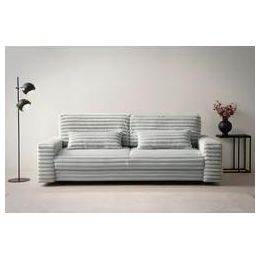 Schlafsofa LeGer Home by Lena Gercke "Imoga, Polster mit Schlaffunktion, 3-Sitzer Sofa, Couch Bettkasten" Sofas Gr. B/H/T: 250cm x 90cm x 108cm, Breitcord, grau (hellgrau) in modernen Farben und Stoffen, Bettfunktion, Liegefläche: 200x150 cm