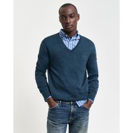 Gant V-Neck Pullover aus extra feiner Merinowolle