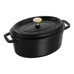 Staub La Cocotte 23 cm, oval, Schwarz, Gusseisen