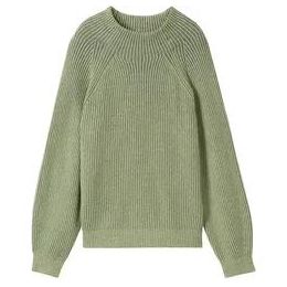 Tom Tailor Damen Gerippter Pullover mit Stehkragen, grün, Uni, Gr. XXL