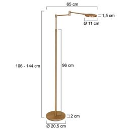 Steinhauer LED-Akku-Stehleuchte Soleil bronze gebürstet, Metall, Dimmer