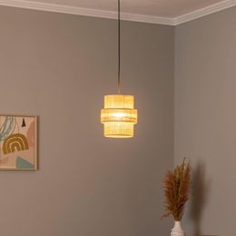 TK Lighting Hängeleuchte Calisto, Jute, naturbraun, einflammig, Ø 20 cm