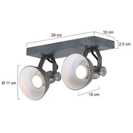 Steinhauer LED-Deckenspot Brooklyn 2flammig, grau