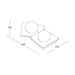 Deckenleuchte Cicladi, 2-flg., 44,5 cm, weiß, Gips, GX53