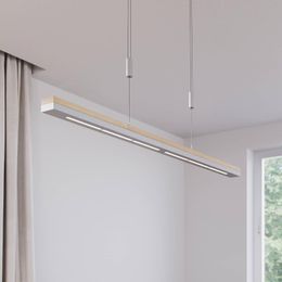 Quitani LED-Pendelleuchte Elna, Länge 118 cm, nickel