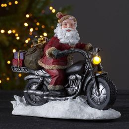 STAR TRADING LED-Dekoleuchte Merryville, Santa auf Motorrad