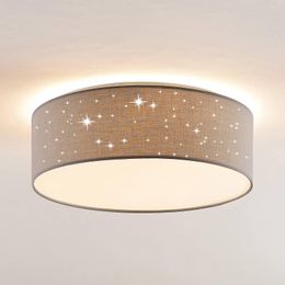 LINDBY Ellamina LED-Deckenleuchte, 40 cm, hellgrau