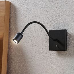 LINDBY LED-Wand-Leseleuchte Mayar mit Flexarm, schwarz