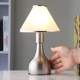 LINDBY Nachttischlampe Ellen aus Glas und Metall