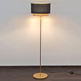 Holländer Stehlampe Mattia, Schirm oval und doppelt, schwarz