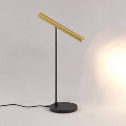 MOLTO LUCE LED-Tischlampe Meyjo T, schwarz/gold, Alu