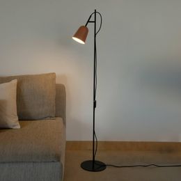 Faro Barcelona Stehlampe Studio, rosa/schwarz, Stahl, Höhe 132,5 cm