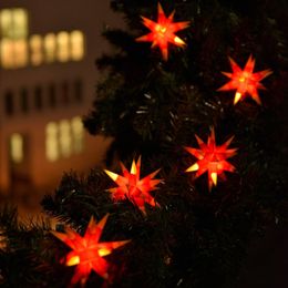 Sterntaler Zweifarbige LED-Lichterkette m. 9 Sternen gelb-rot