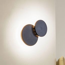 LUCANDE LED-Wandleuchte Elrik, schwarz, 20 cm hoch, Metall