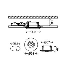 Briloner LED-Einbaustrahler Attach One, weiß, IP65