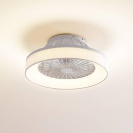 LINDBY LED-Deckenventilator Mace, weiß, leise, Ø 47 cm